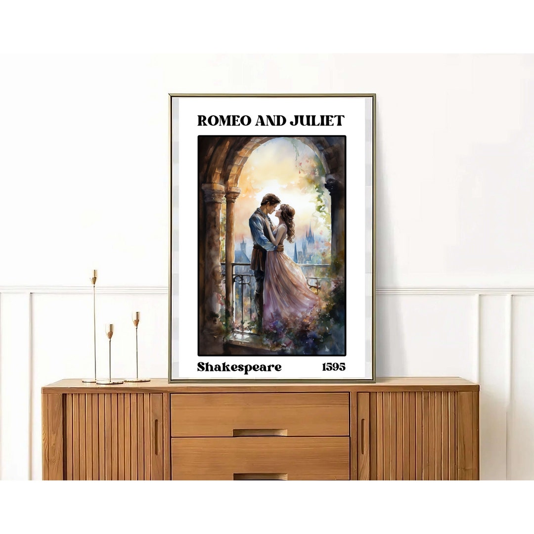 Romeo and Juliet Poster Shakespeare Art Light Academia Print ...