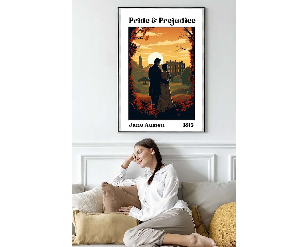 Pride and Prejudice Poster Art Pride and Prejudice Print Jane Austen ...
