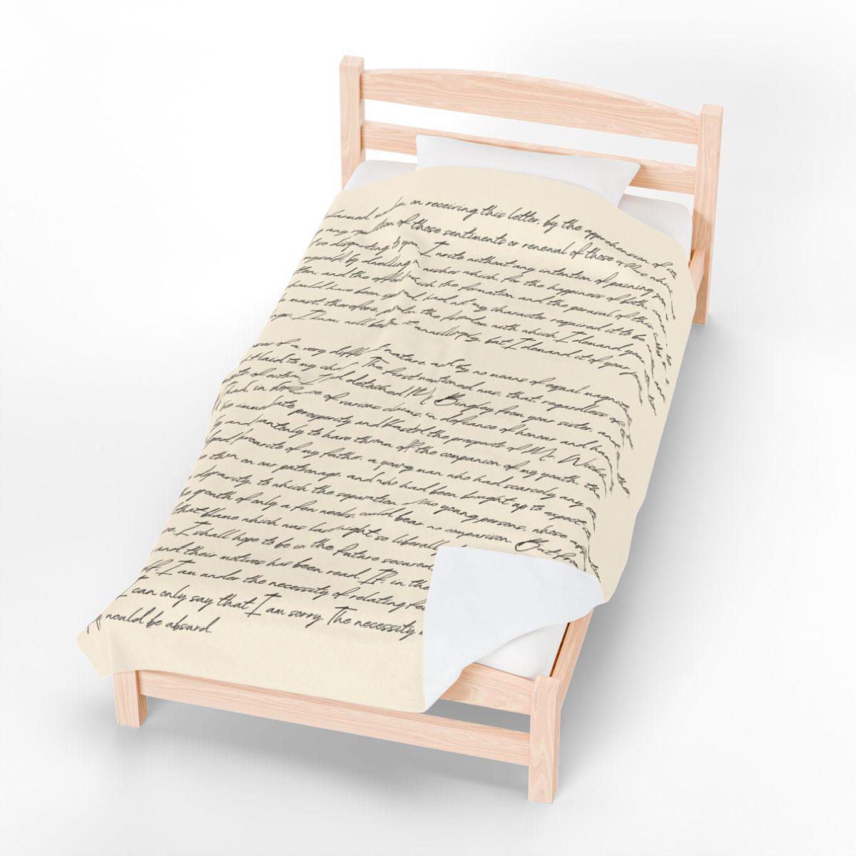 Darcy's Letter to Elizabeth Blanket Pride and Prejudice Bedspread ...