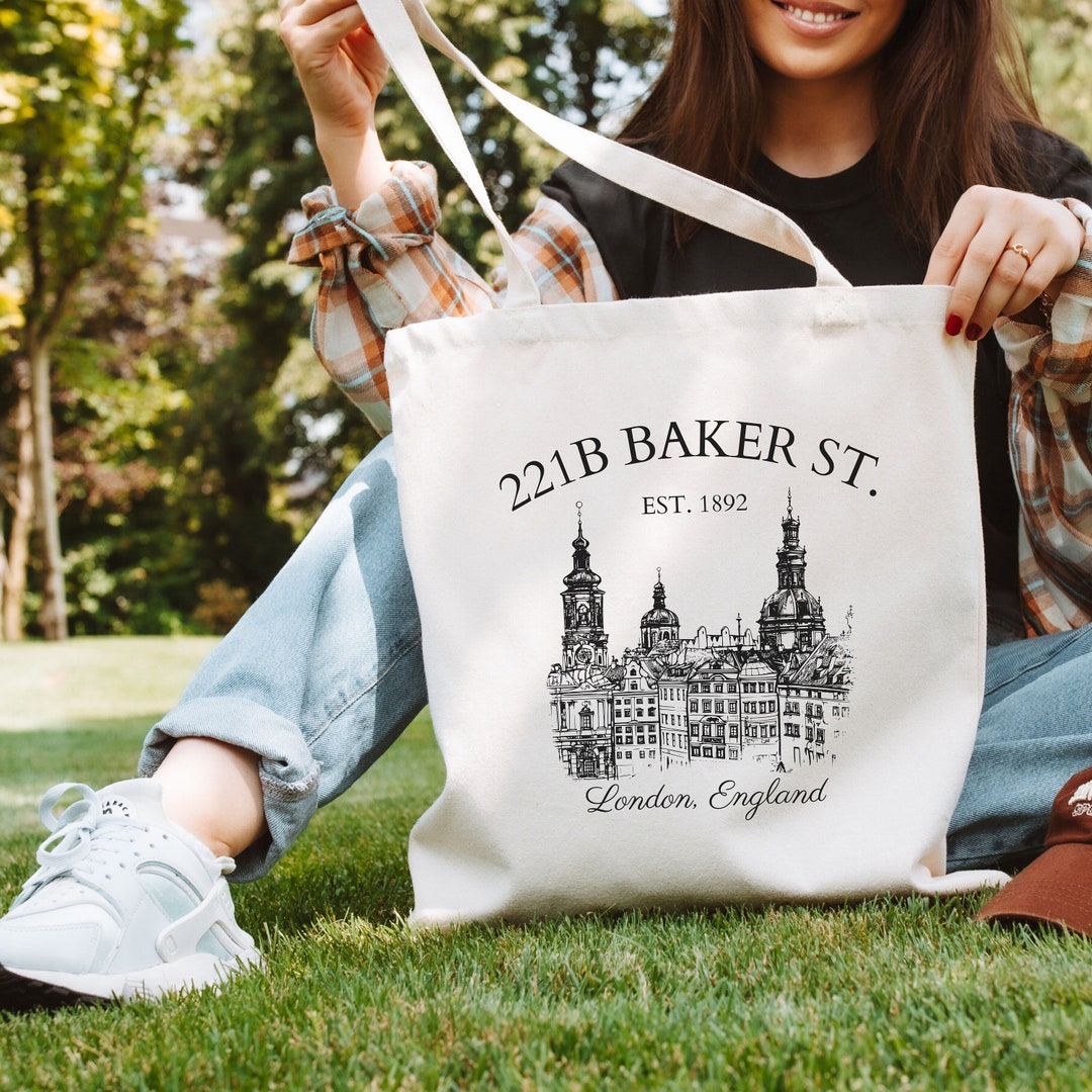 Sherlock Holmes Tote Bag, Literary Location Book Bag, Booklover Print ...