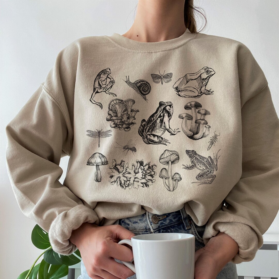 Goblincore Sweatshirt Frog Cottagecore Forestcore Fairycore Shirt ...