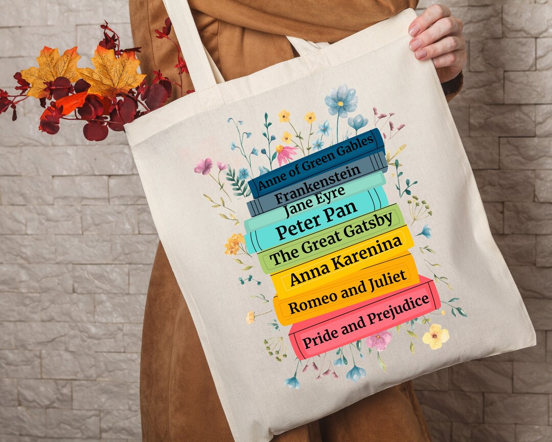 Custom Book Tote Bag Personalized Gift for Friend Gift for Her Book ...