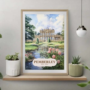 Pride and Prejudice Poster Pemberley Print Pride and Prejudice Art Jane ...