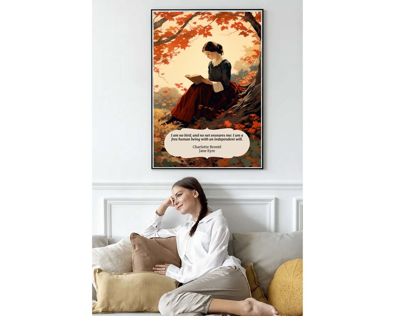 Jane Eyre Art Charlotte Bronte Poster Jane Eyre Print Light Academia ...