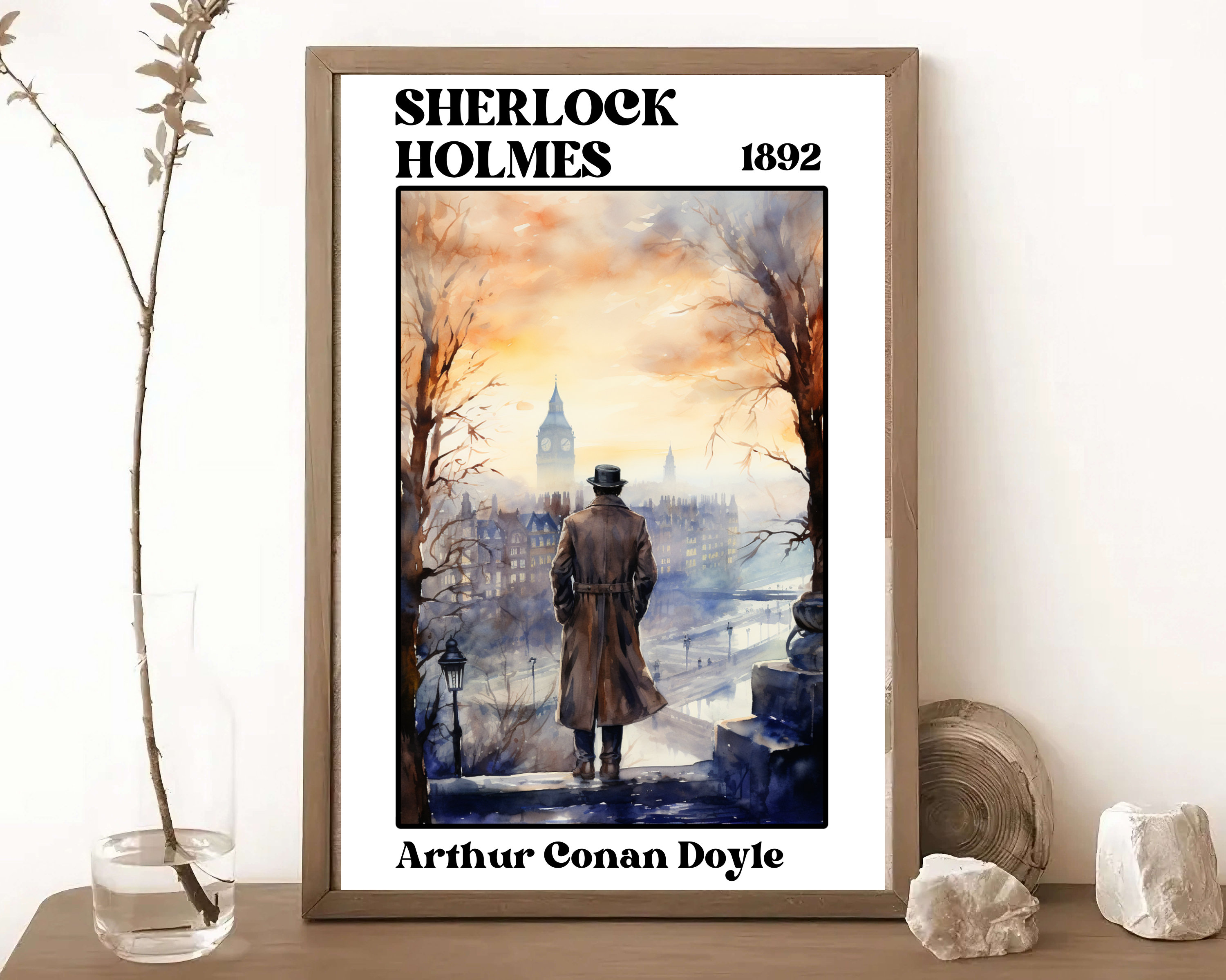 Sherlock Holmes Poster Light Academia Art Detective Print Gift - Etsy
