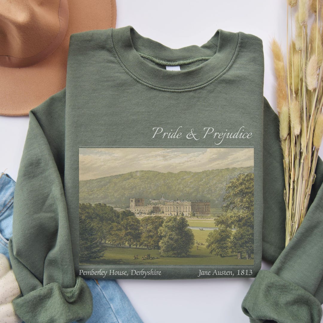 Pride and Prejudice Sweatshirt Jane Austen Book Fandom Merch Light ...