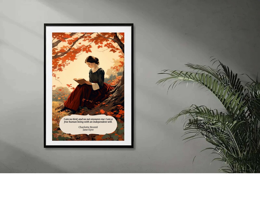Jane Eyre Art Charlotte Bronte Poster Jane Eyre Print Light Academia ...