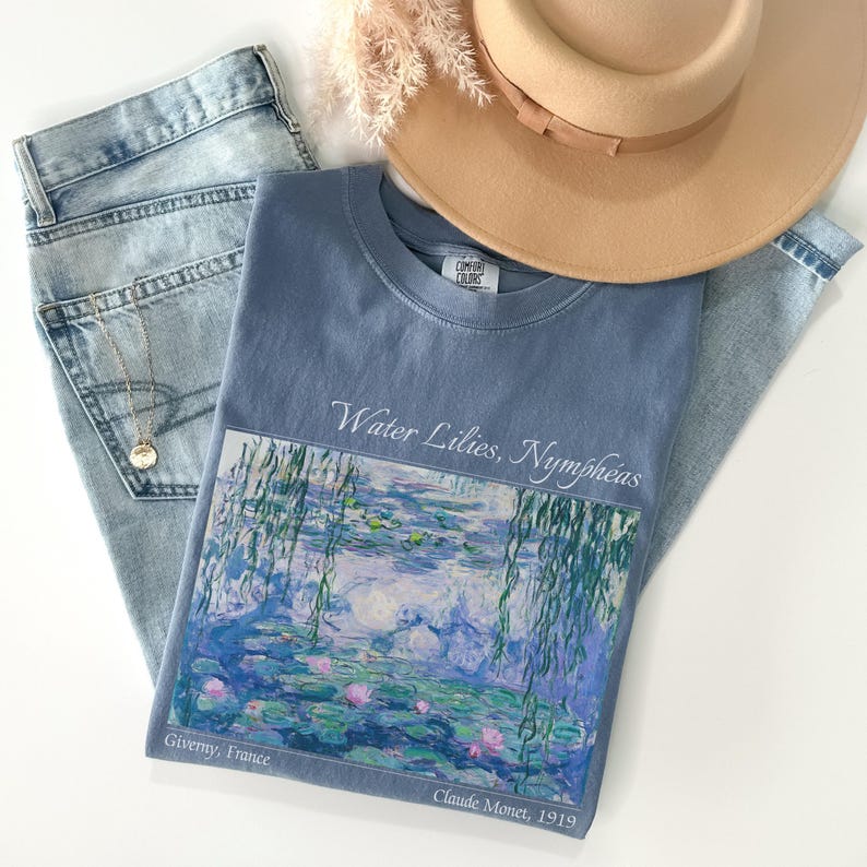Water Lilies Comfort Colors® Shirt Claude Monet Artist Tshirt Floral