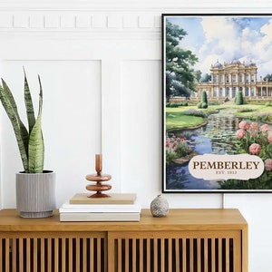 Pride and Prejudice Poster Pemberley Print Pride and Prejudice Art Jane ...