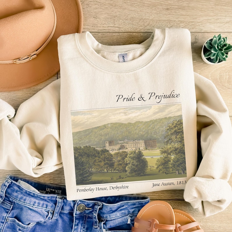 Pride and Prejudice Sweatshirt Jane Austen Book Fandom Merch Light ...