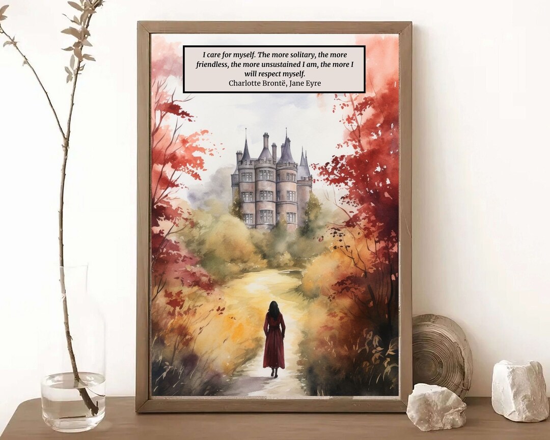Jane Eyre Art Poster Jane Eyre Print Wall Art Dark Academia Decor Print ...