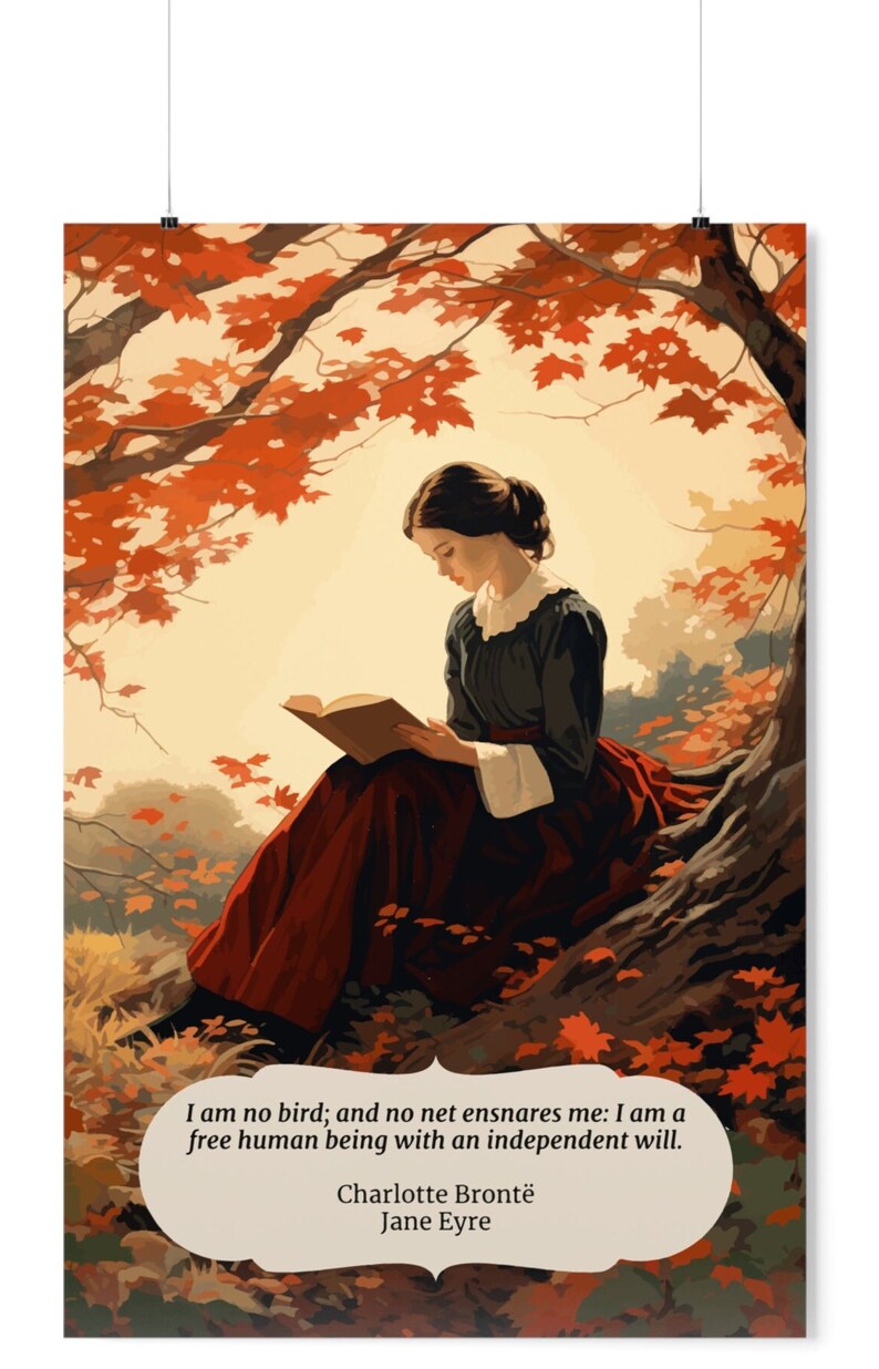Jane Eyre Art Charlotte Bronte Poster Jane Eyre Print Light Academia ...