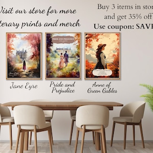 Jane Eyre Art Charlotte Bronte Poster Jane Eyre Print Light Academia ...