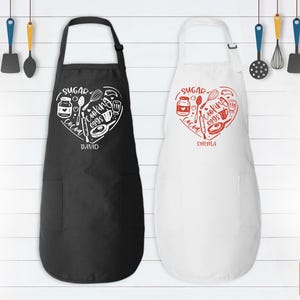 Love Heart Custom Apron, Personalized Apron for Women, Kitchen Apron ...