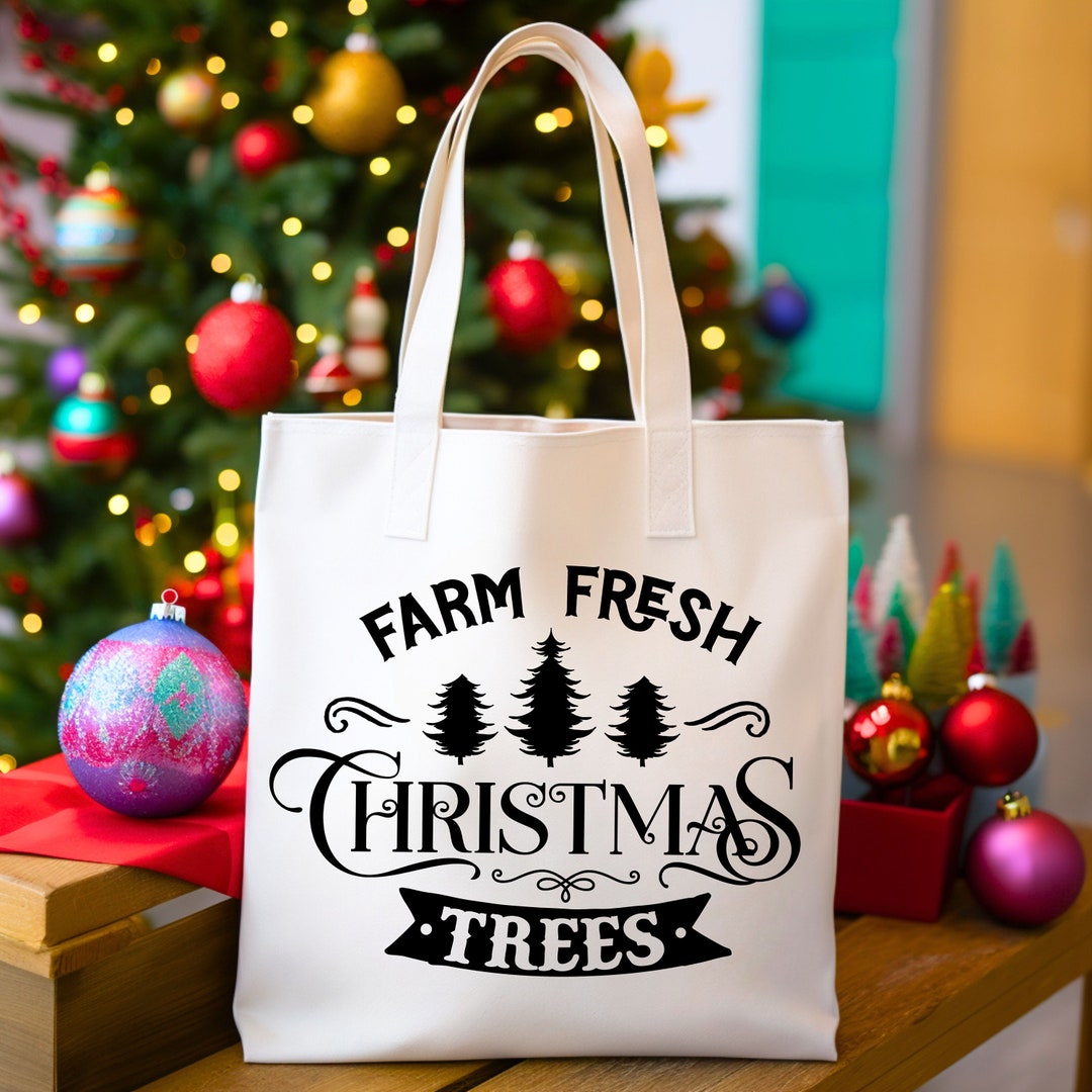 Christmas Tote Bag Christmas Party Tote Bag Large Tote Bag - Etsy