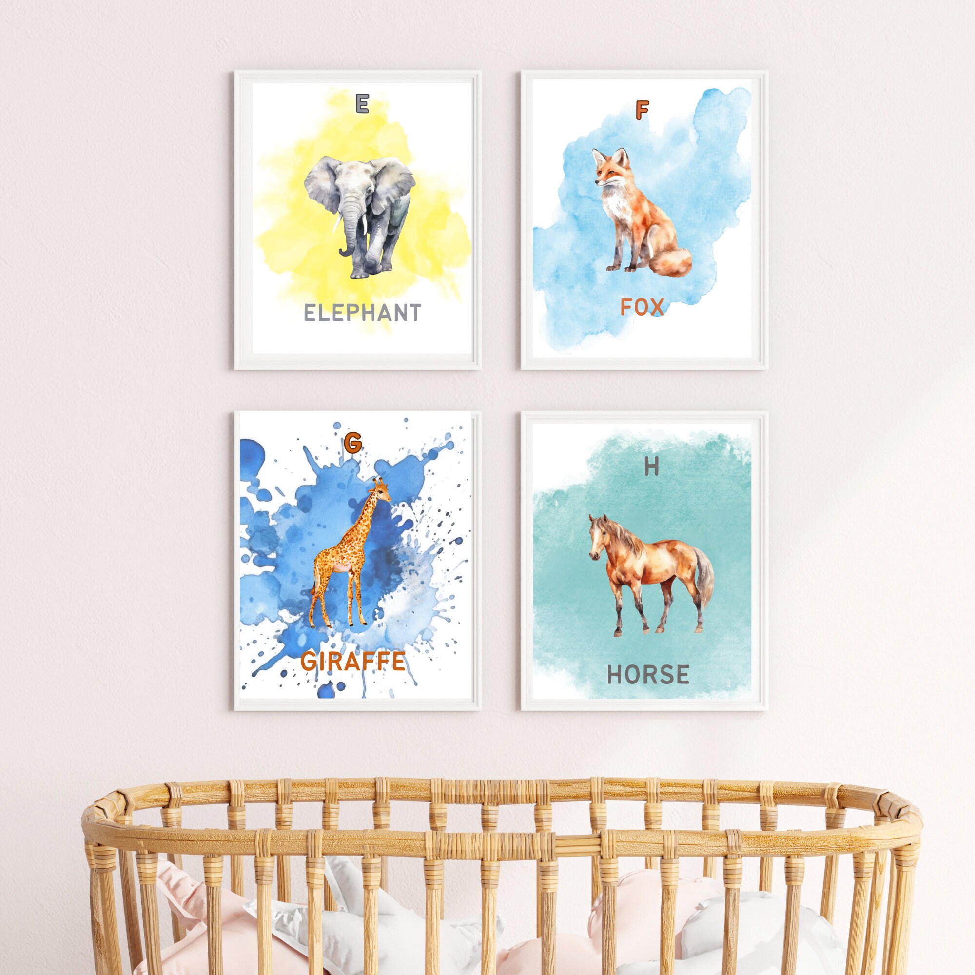 Watercolor Letter Animals Alphabet Prints Digital Prints Wall Art ...