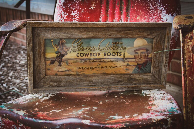 Framed Gene Autry Boot Box Label - Etsy