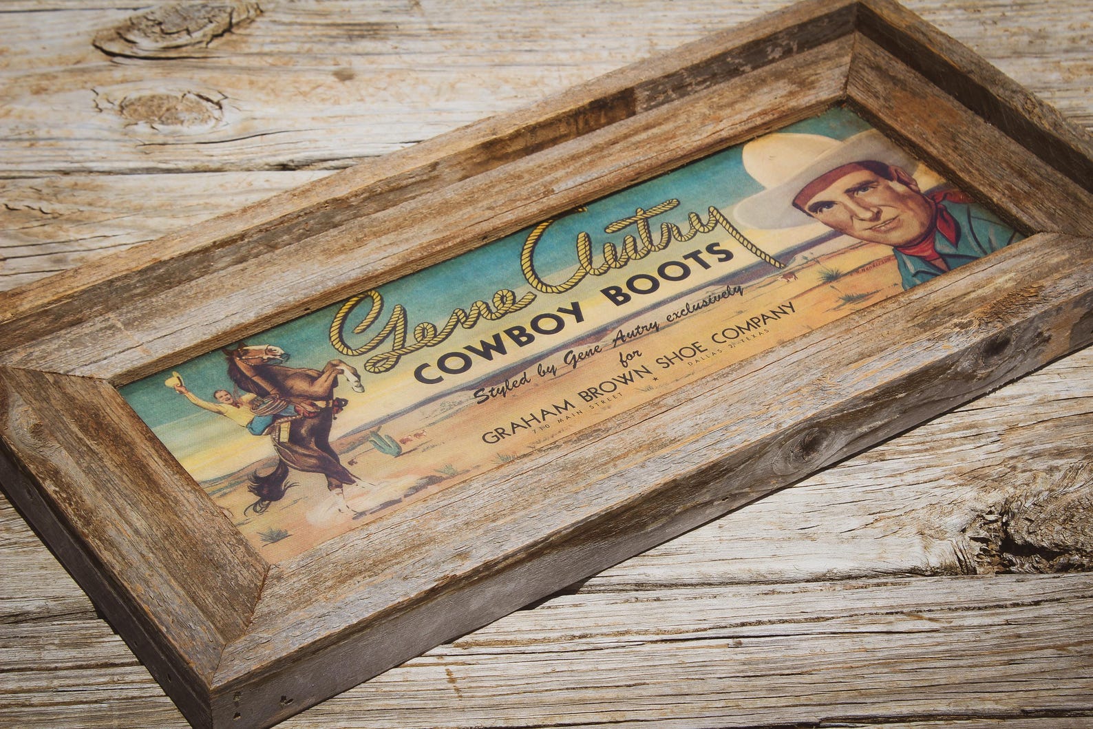 Framed Gene Autry Boot Box Label - Etsy