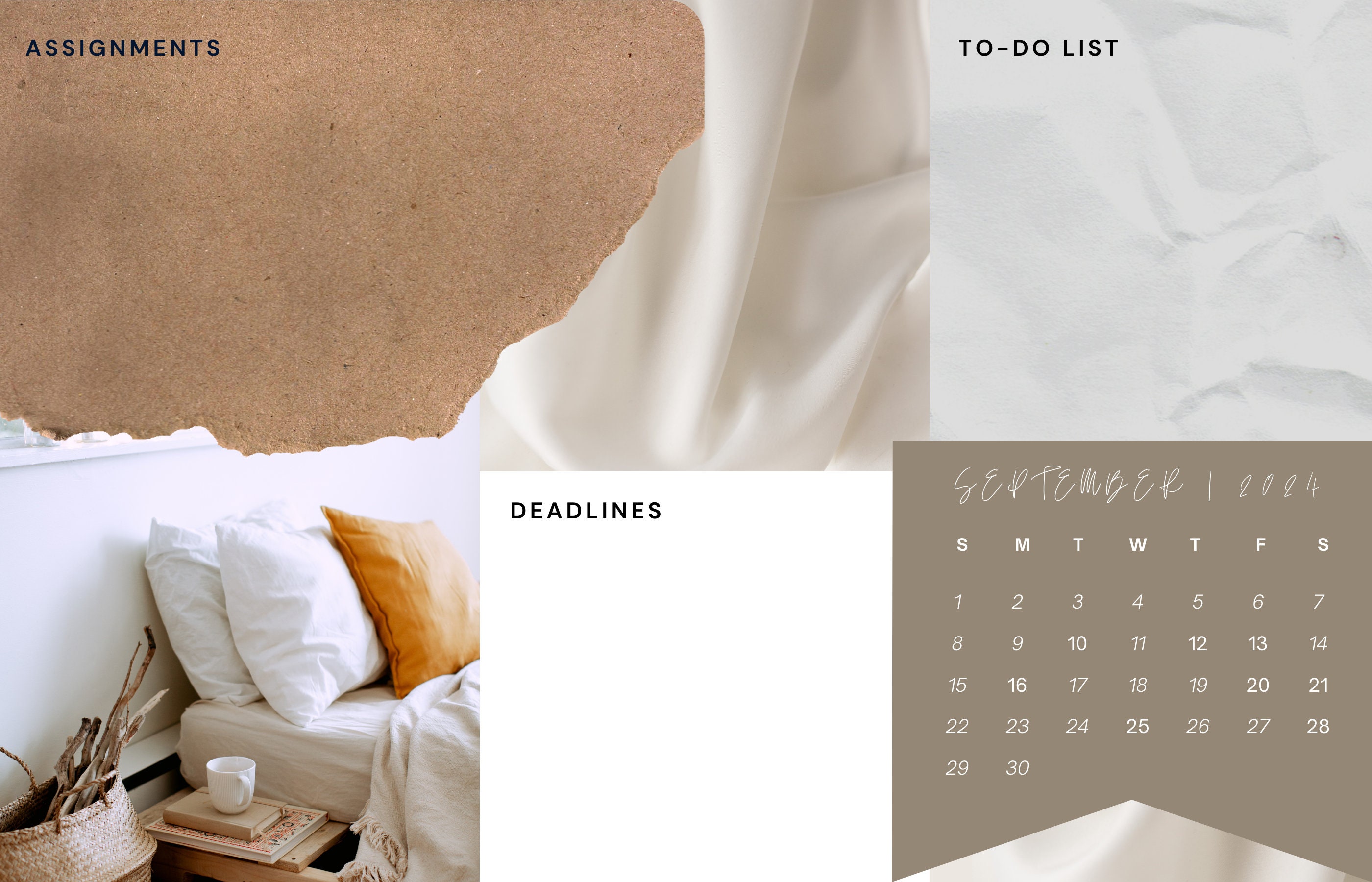 September 2024 Monthly Calendar Bundle Quarter Desktop Wallpaper ...