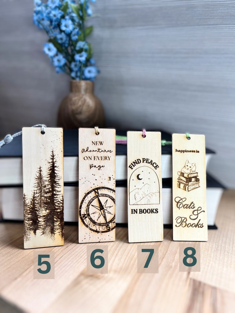 Wood Engraved Bookmarks, Personalized Bookmarks, Fun Quotes Bookmarks ...