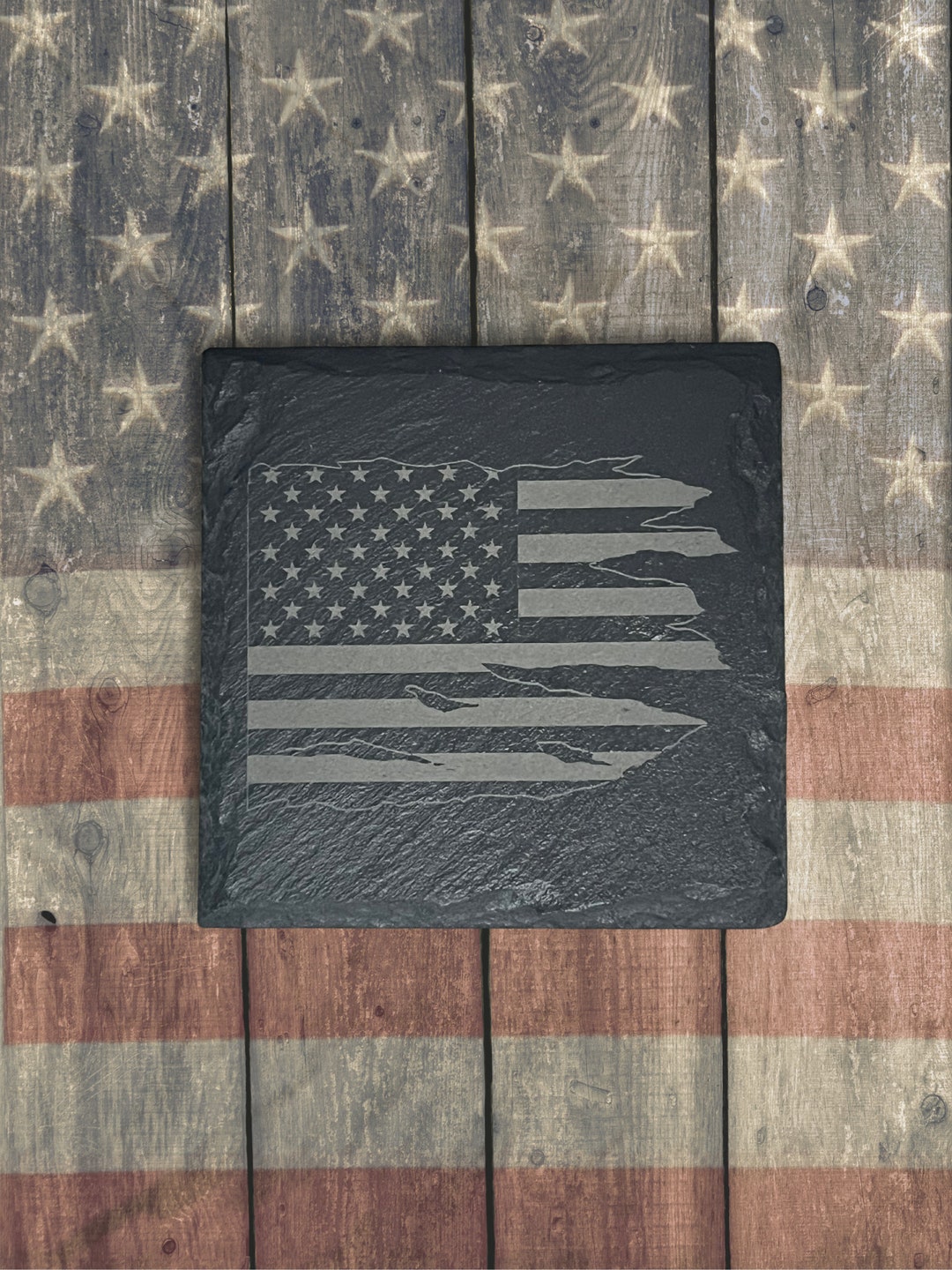 American Flag Slate Coasters, Patriotic Coasters, Gift for Dad ...