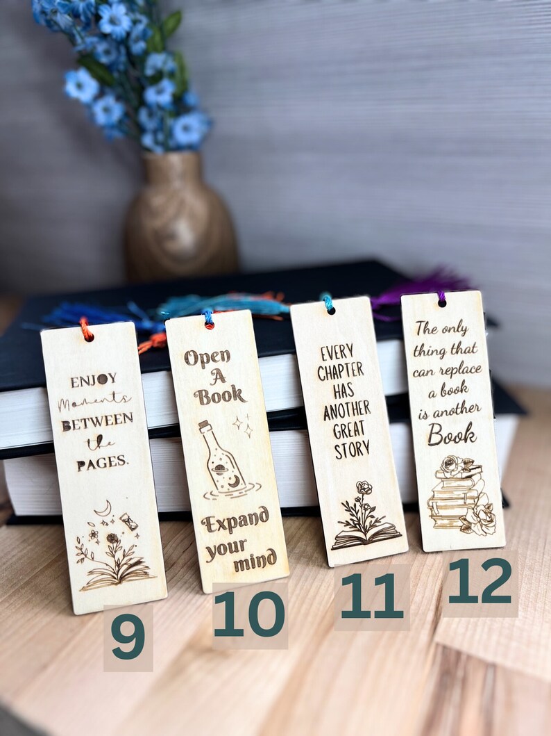 Wood Engraved Bookmarks, Personalized Bookmarks, Fun Quotes Bookmarks ...