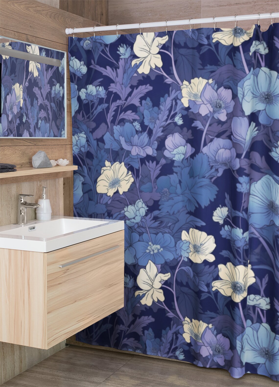 Maxfield Parrish Inspired Digital Patterns: Mystical Indigo Floral ...