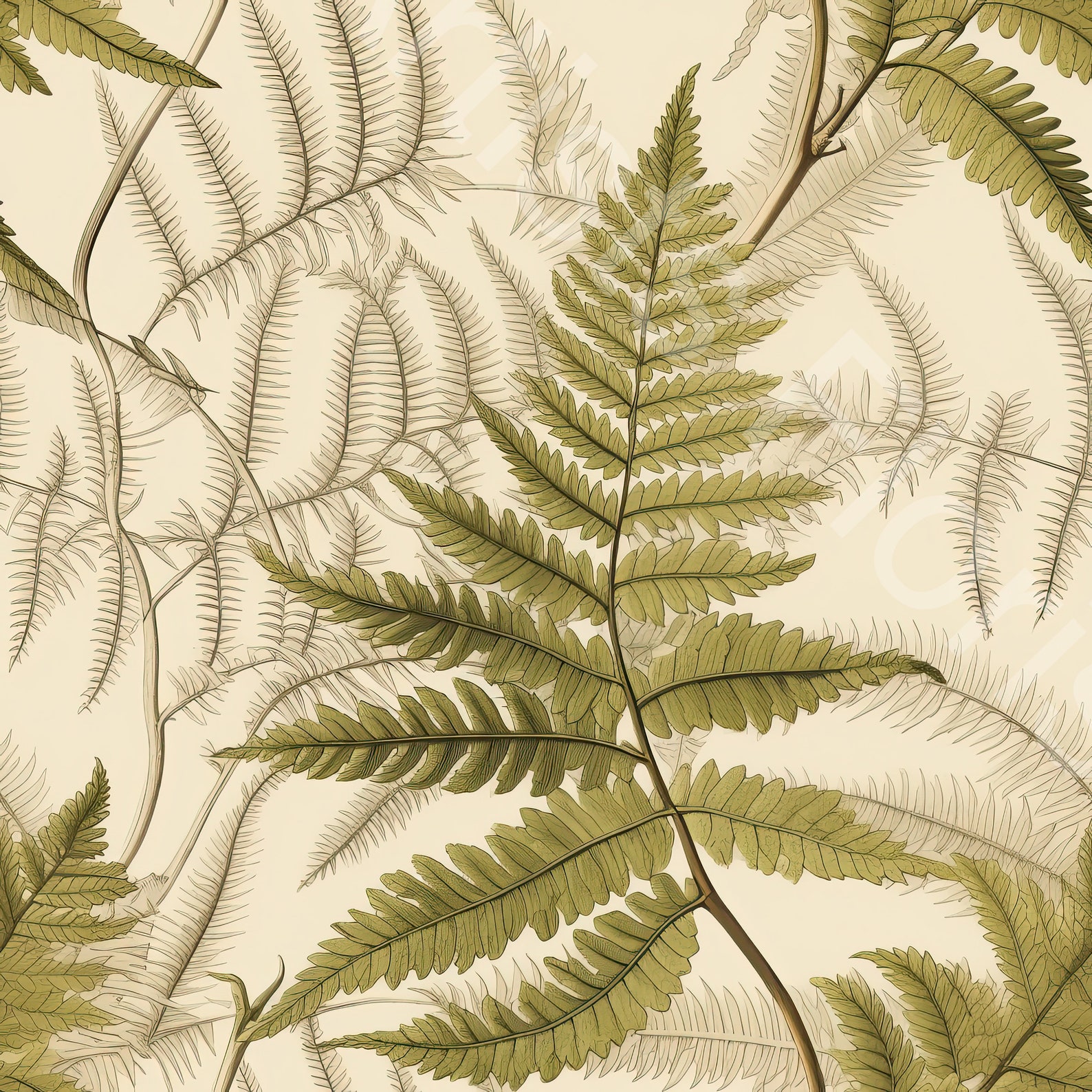Fern Chronicles: 20 Digital Patterns in Botanical Etching Artistry - Etsy