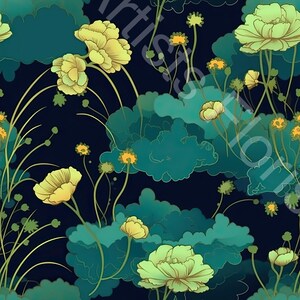 Maxfield Parrish-inspired Complete Bundle: 48 Rainbow Flower Fields Seamless Digital Patterns - Etsy