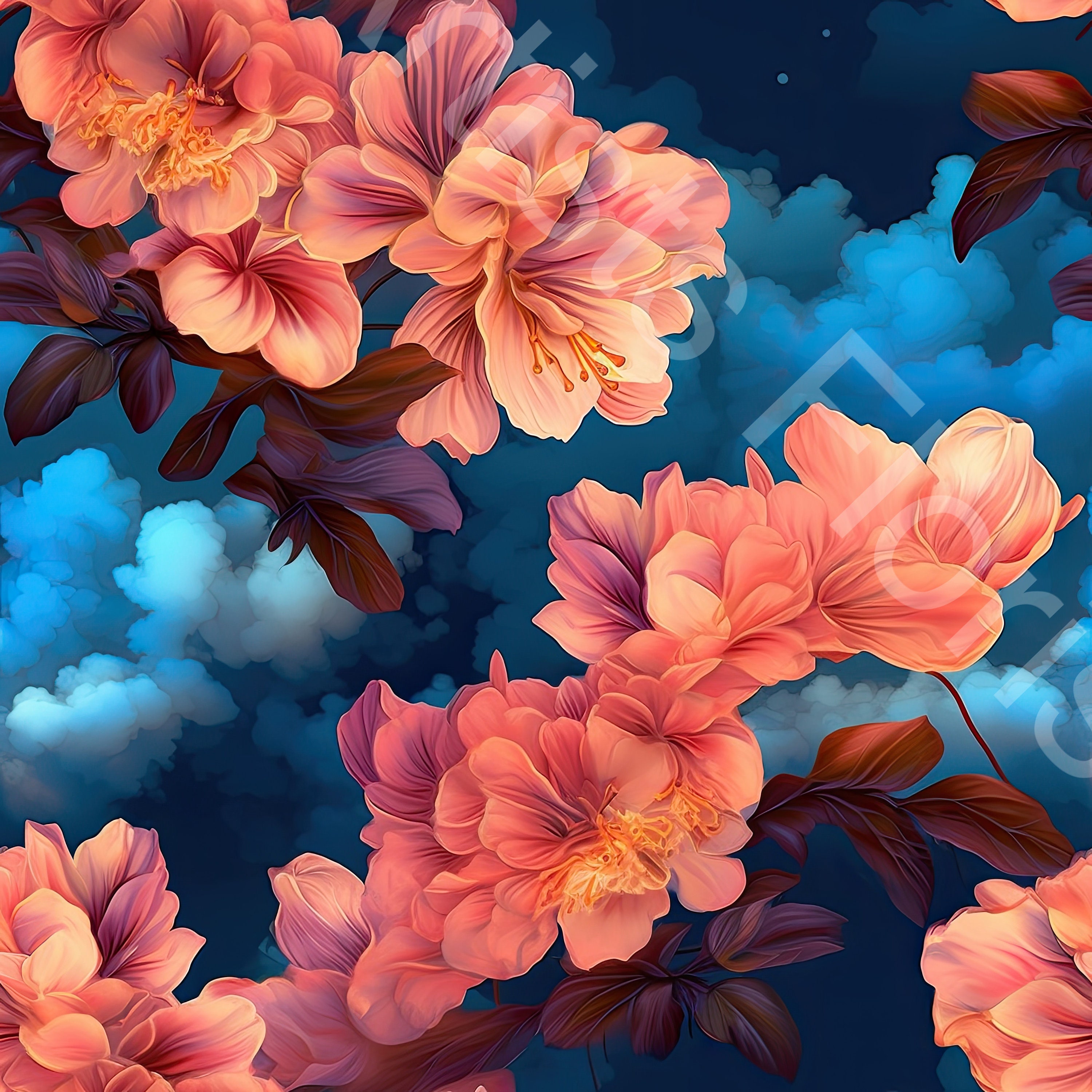 Maxfield Parrish-inspired Complete Bundle: 48 Rainbow Flower Fields Seamless Digital Patterns - Etsy