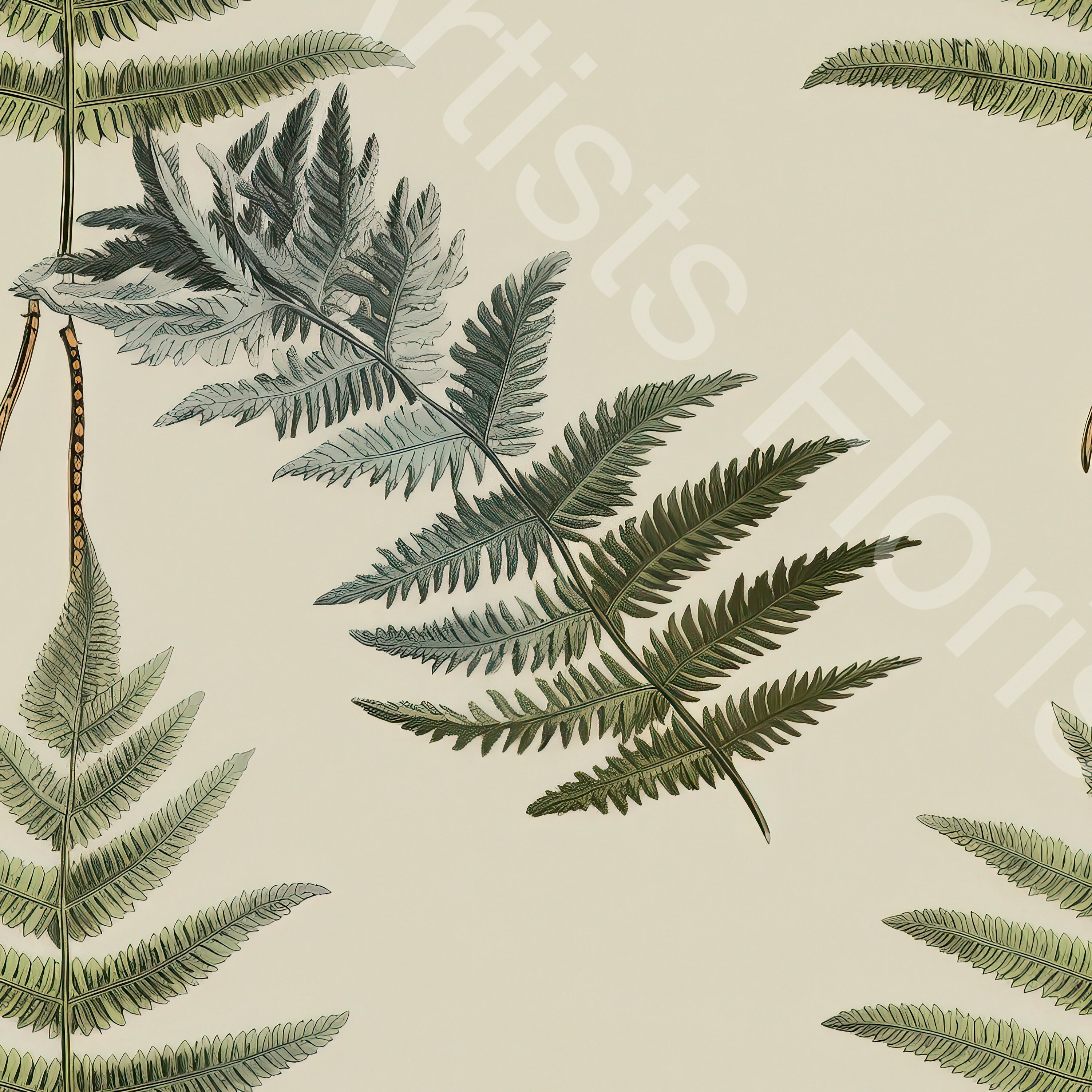 Fern Chronicles: 20 Digital Patterns in Botanical Etching Artistry - Etsy