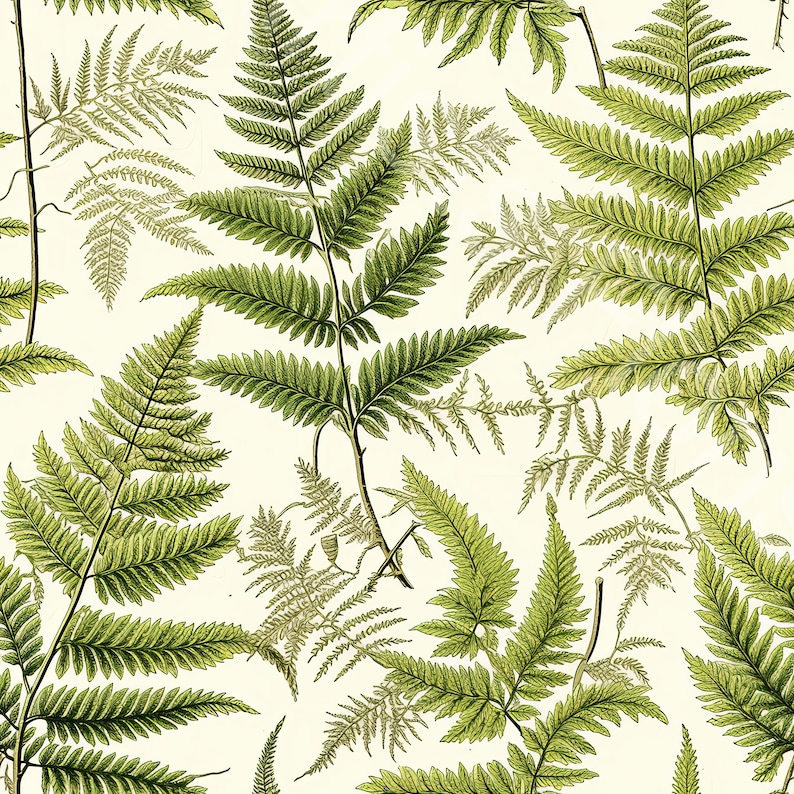 Fern Chronicles: 20 Digital Patterns in Botanical Etching Artistry - Etsy