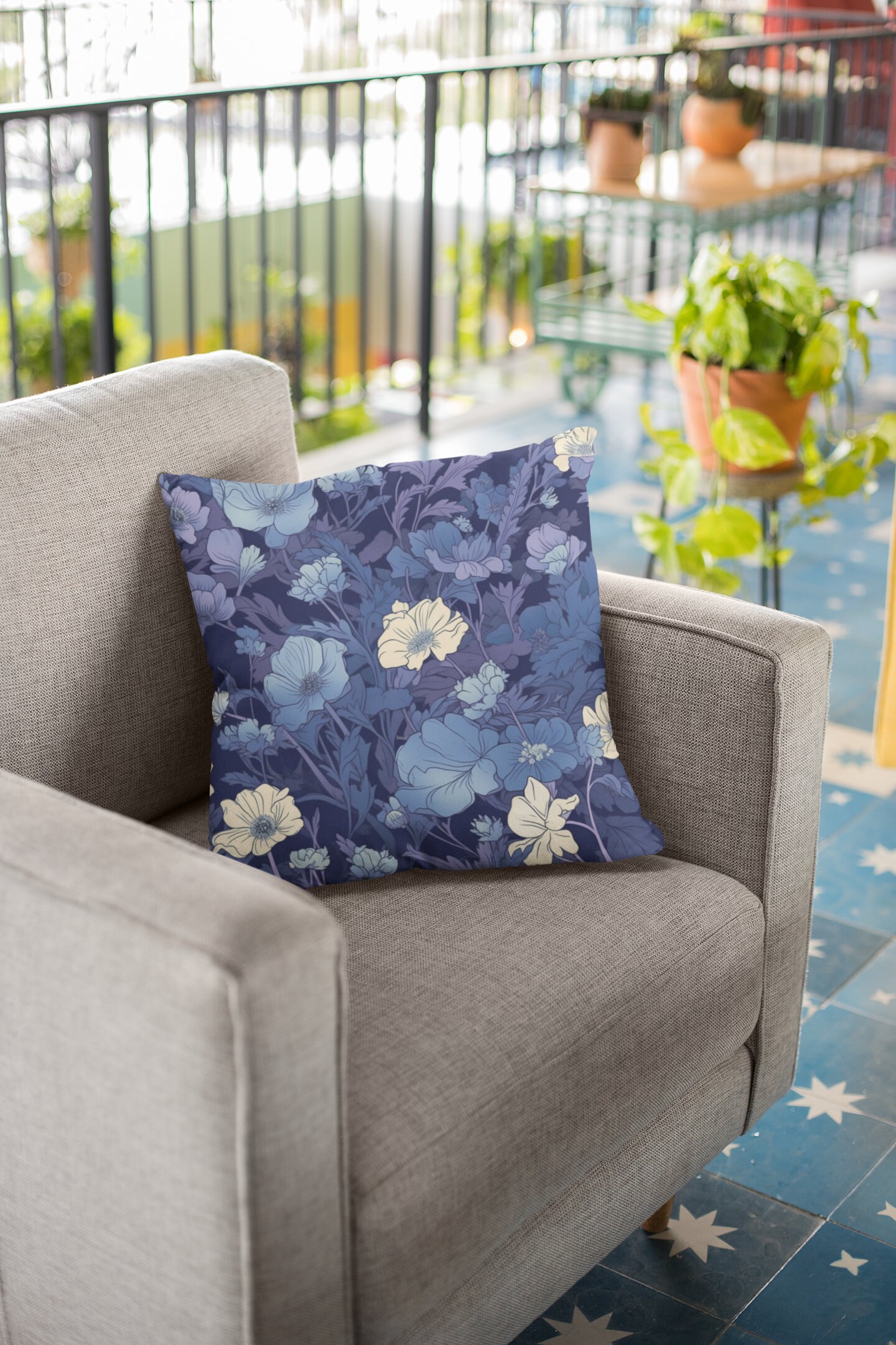 Maxfield Parrish Inspired Digital Patterns: Mystical Indigo Floral ...