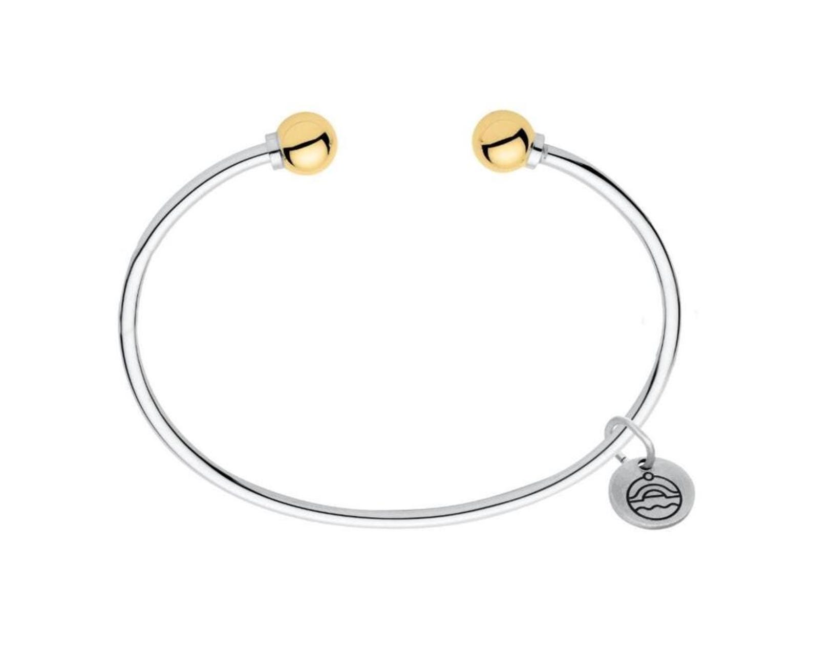 Lestage Authentic Cape Cod Bracelet: Double Ball Open Cuff 14k Yellow ...