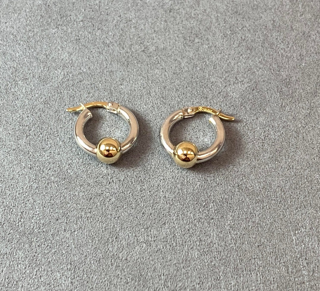 Lestage Cape Cod Hoop Earrings: Sterling Silver & 14k Gold - Etsy