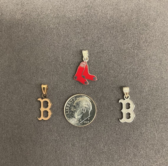 Boston Red Sox Pendant Boston Red Sox Jewelry Boston Red Sox Logo Necklace MLB Jewelry Logo Art Sterling and Gold Red Sox Pendants Etsy