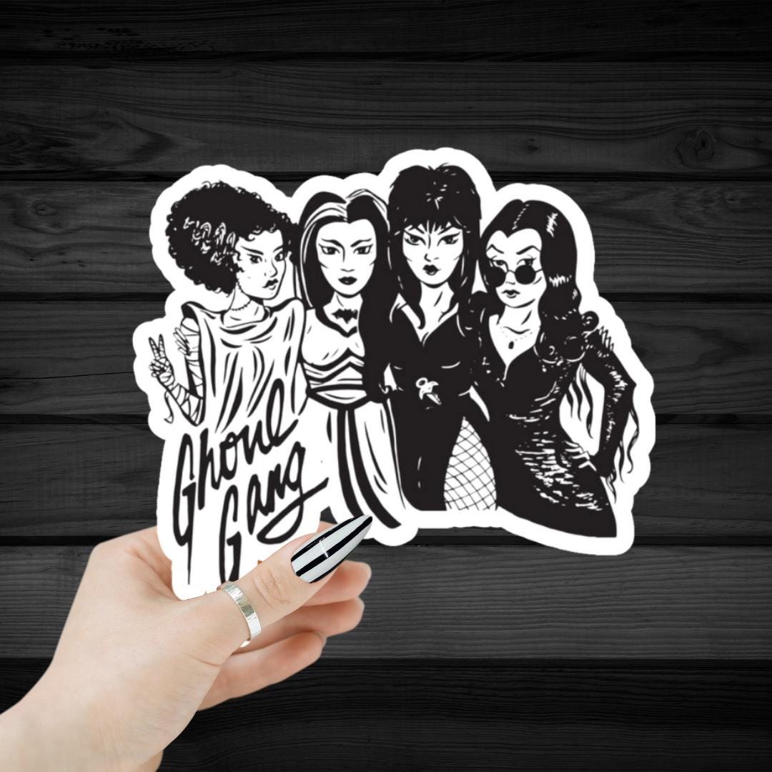 Ghoul Gang Horror Queens Stickers Lilly Munster Elvira Morticia Adams ...