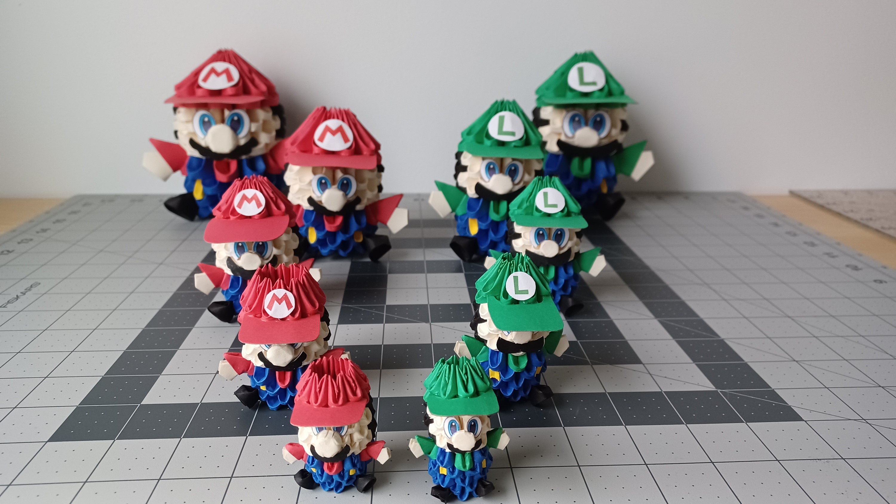 3D Origami Super Mario Bros, Mario & Luigi, Mario Set, Luigi Set, Great ...