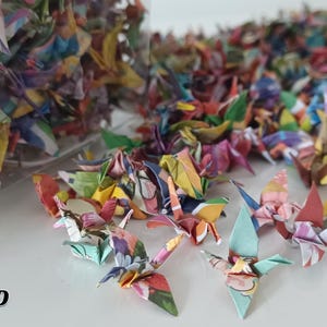 1000 Mini Origami Cranes With Japanese Patterns Great as Decoration or ...