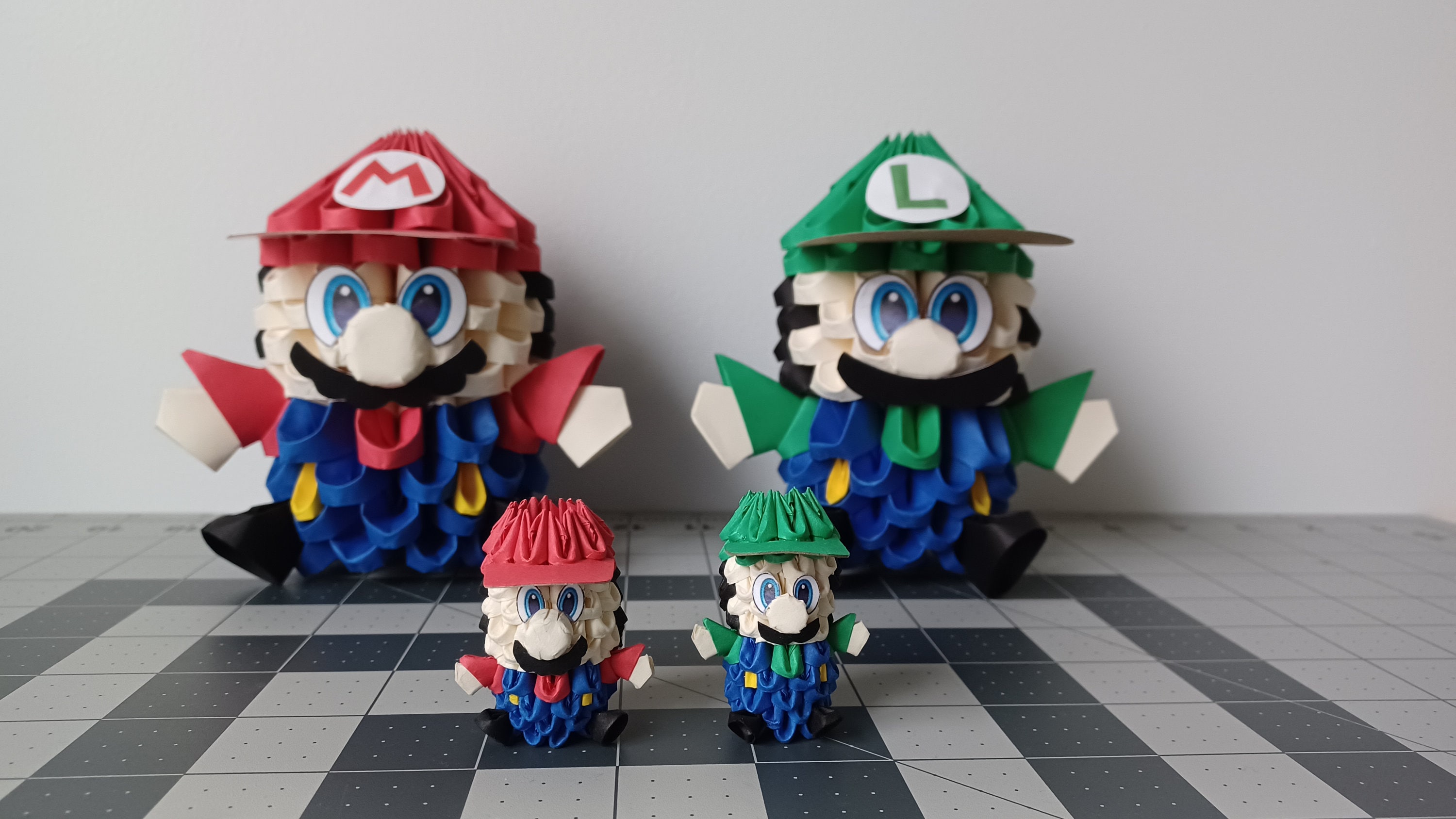 3D Origami Super Mario Bros, Mario & Luigi, Mario Set, Luigi Set, Great ...
