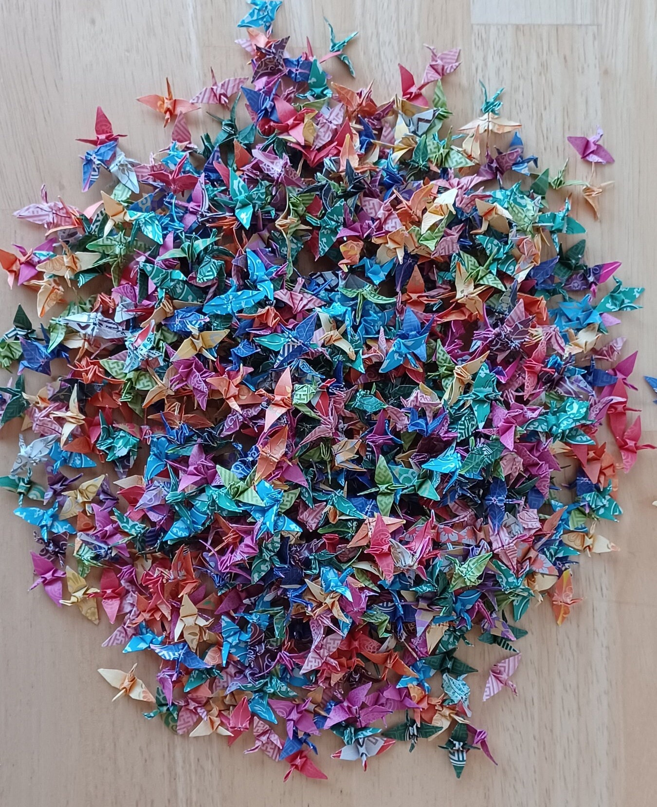 1000 Mini Origami Cranes With Japanese Patterns Great as Decoration or ...