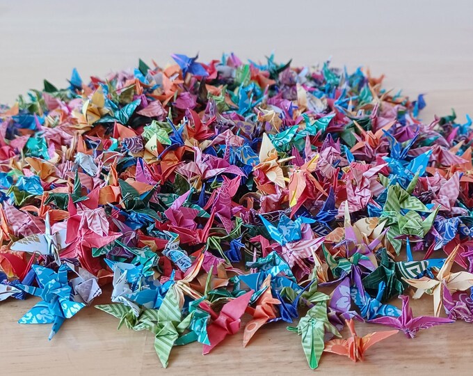 1000 Mini Origami Cranes With Japanese Patterns Great as Decoration or ...