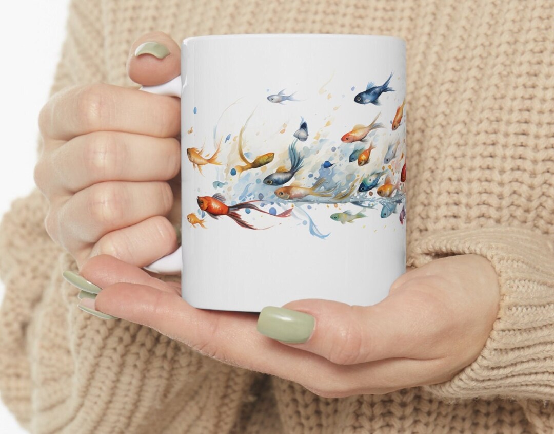 Guppy Fish Mug School of Fish Cup Ceramic Fish Mug Guppy - Etsy
