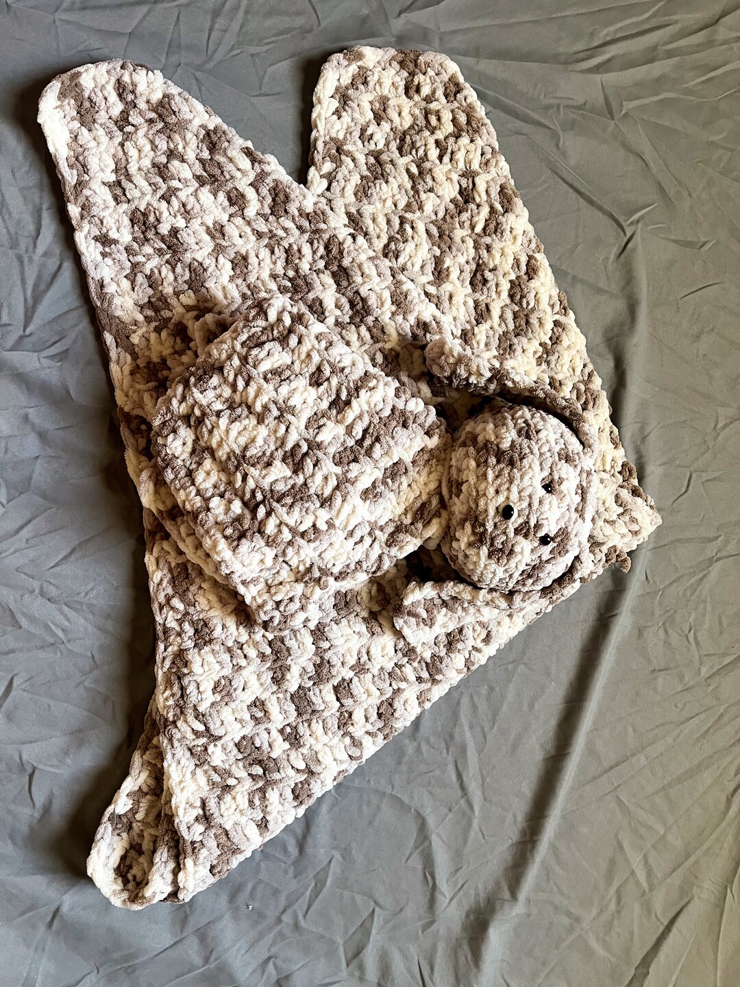 Handmade Crochet Baby Blanket and Lovey Set - Etsy