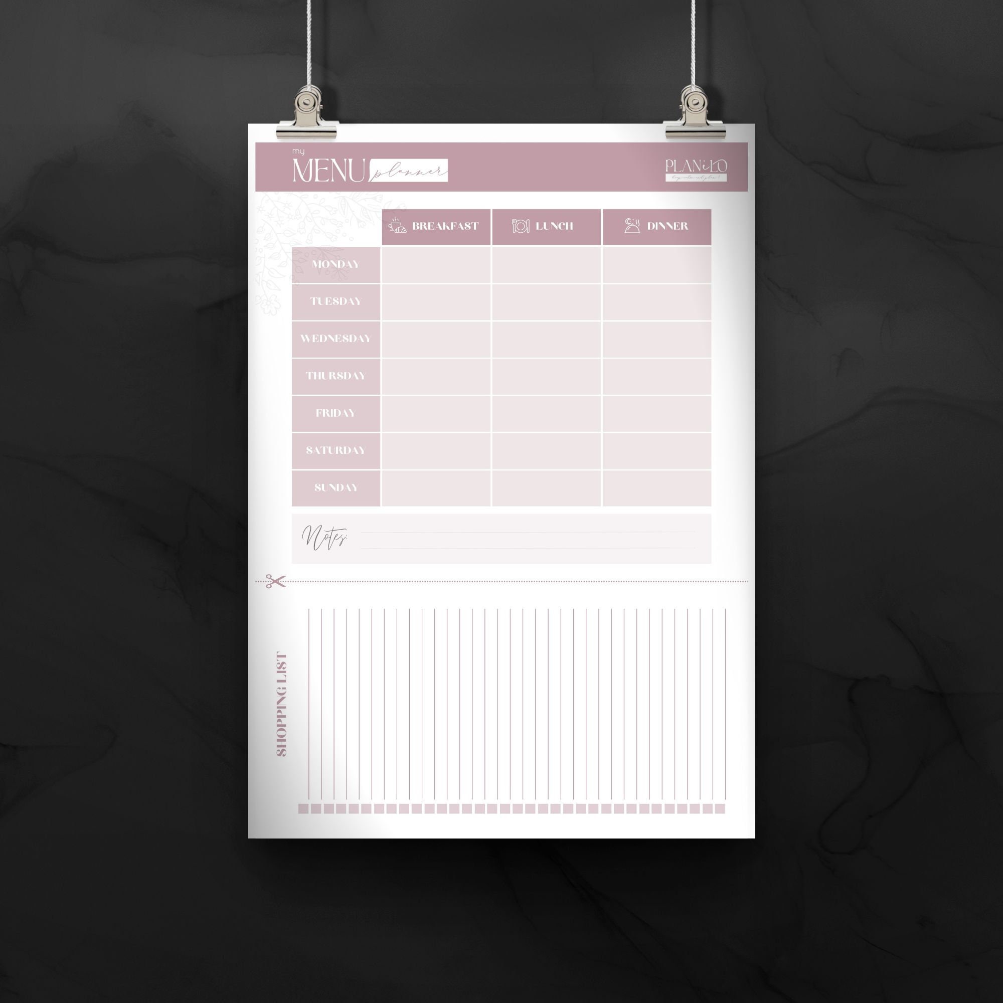 MENU Planner, MENU Schedule, Editable or Printable - Etsy