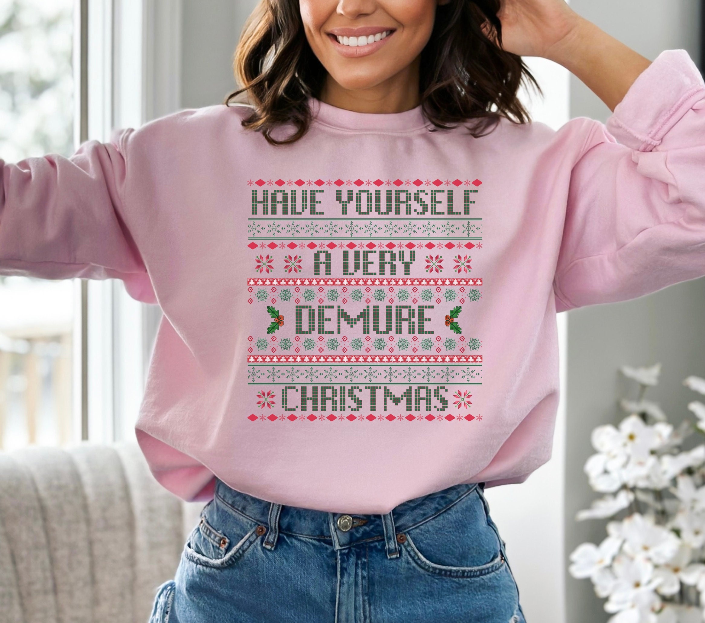 Very Demure Christmas Sweater Demure Ugly Christmas Sweatshirt for ...