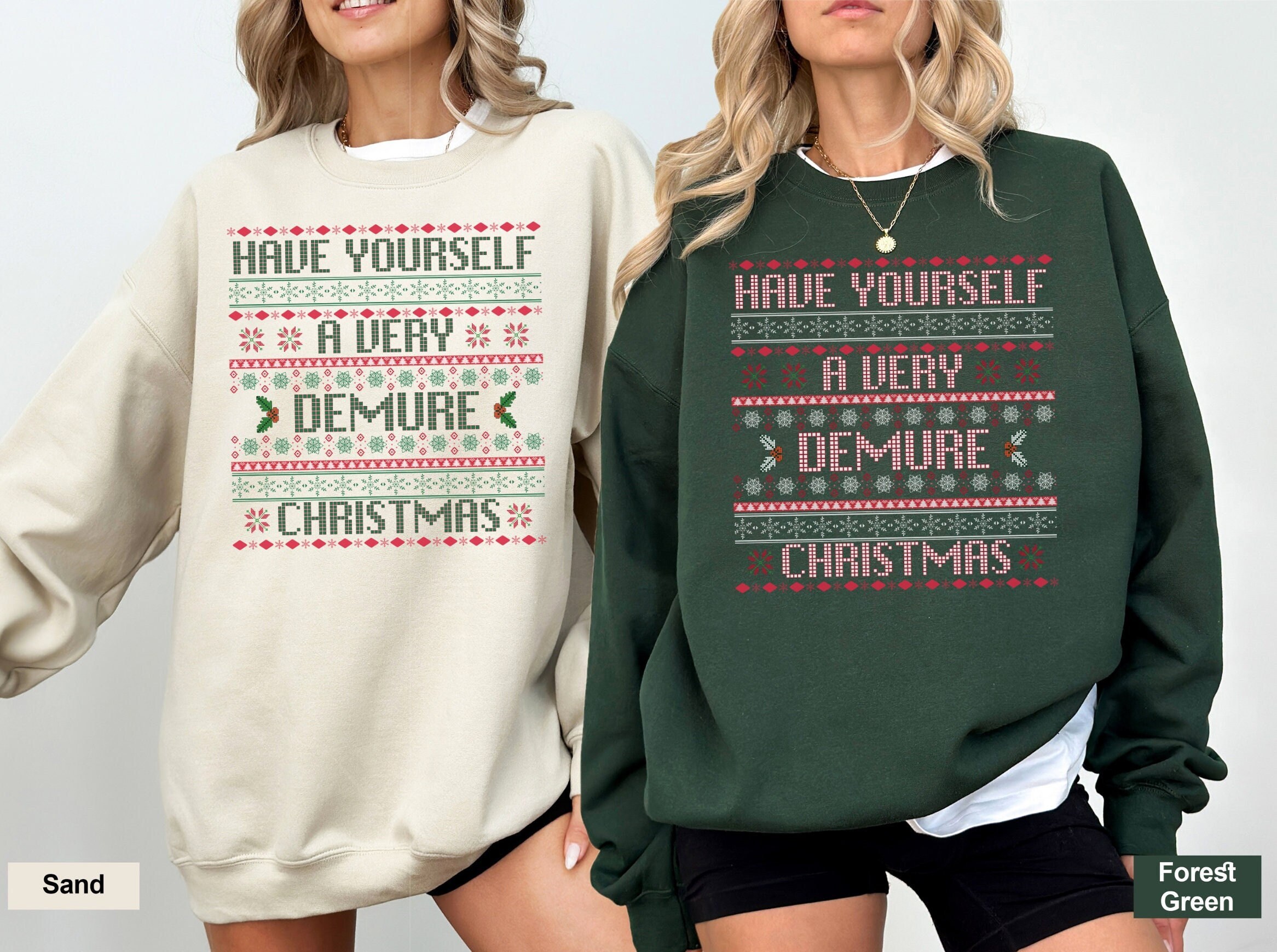 Very Demure Christmas Sweater Demure Ugly Christmas Sweatshirt for ...