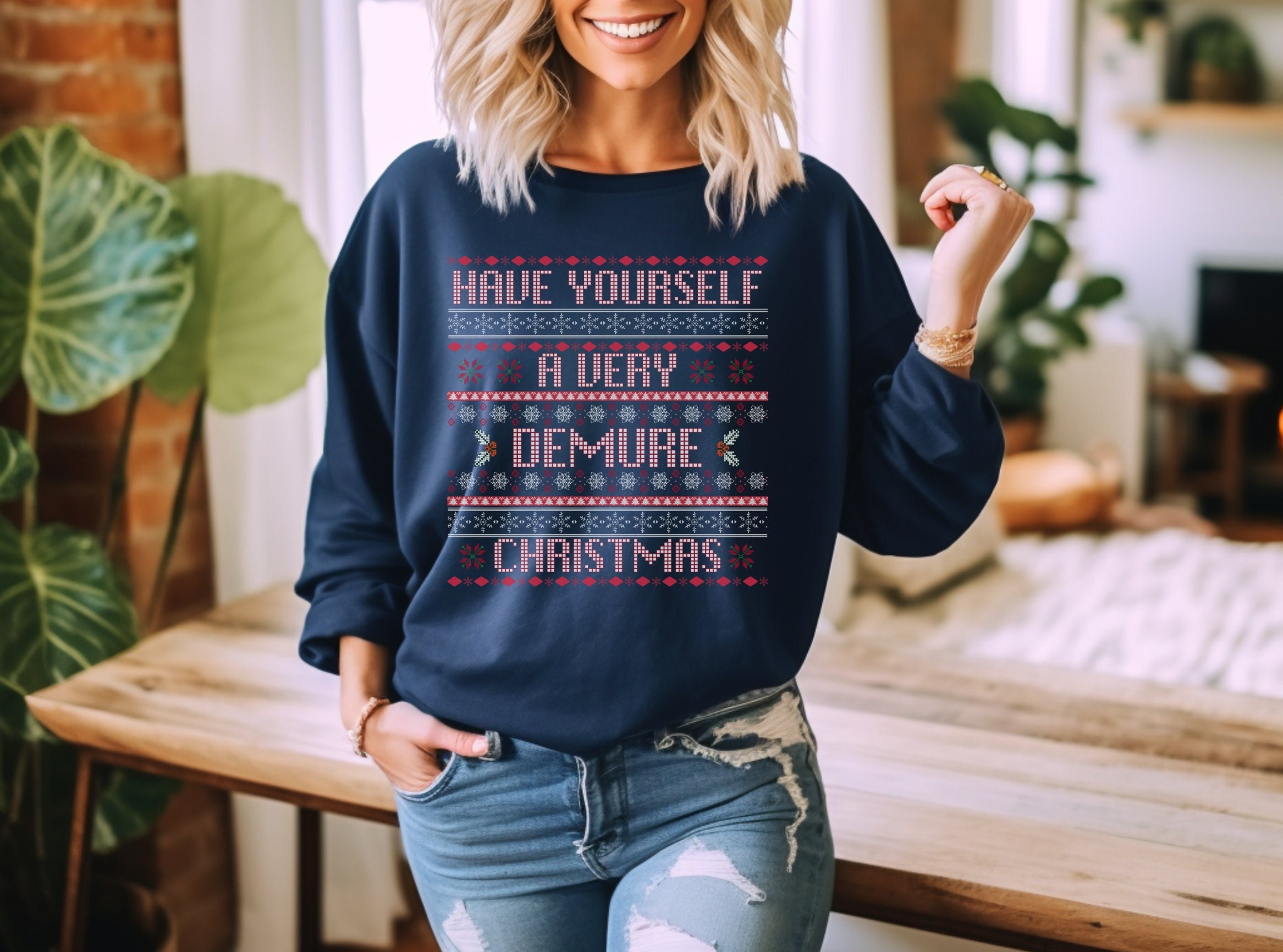 Very Demure Christmas Sweater Demure Ugly Christmas Sweatshirt for ...