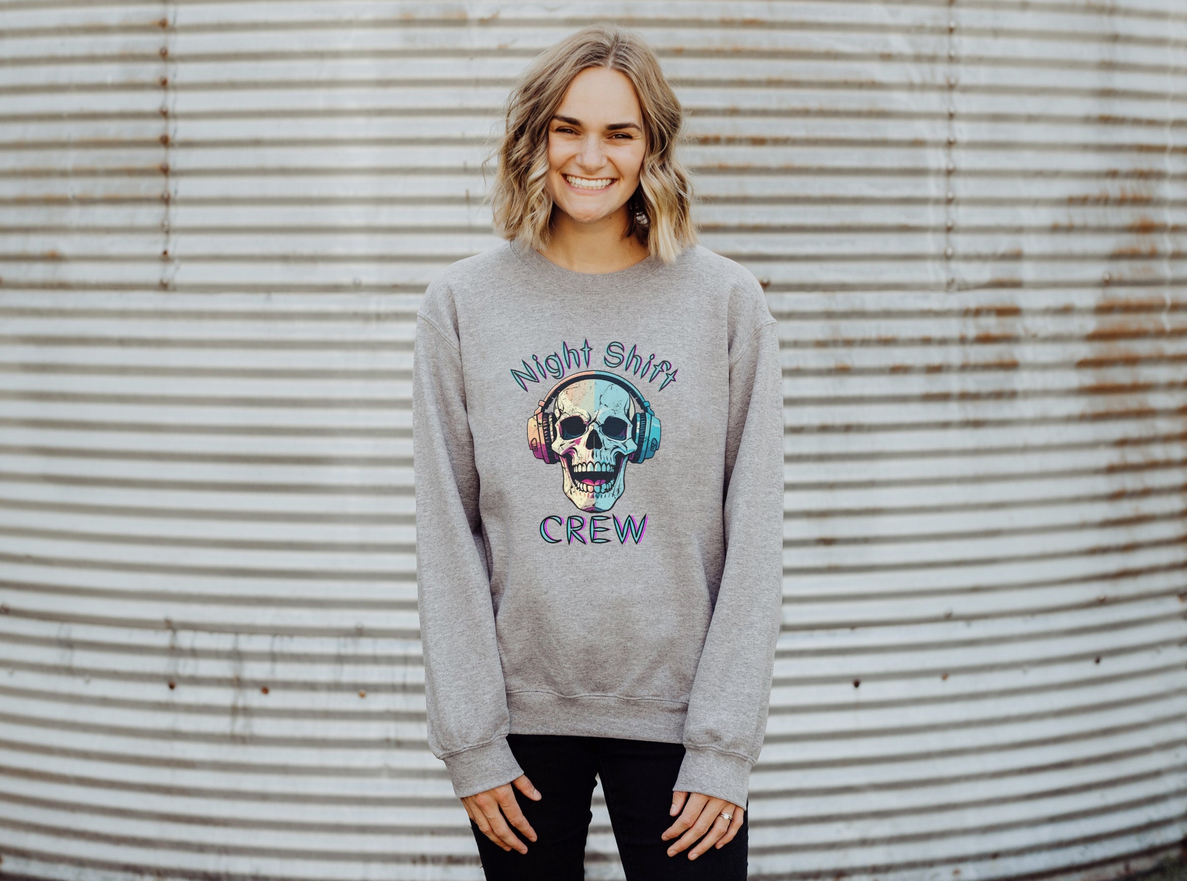 Night Shift Crew Sweatshirt for Night Shift Skeleton Sweater for Night ...