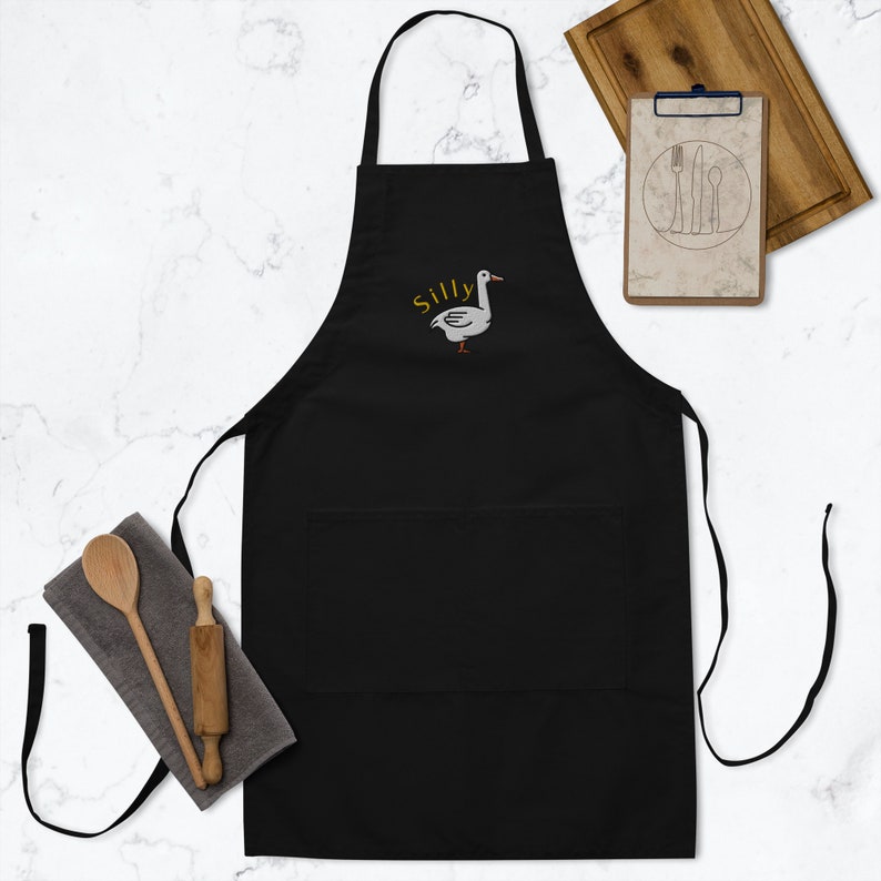 Goose Embroidered Apron Funny Goose Apron for Kitchen Cooking Gift for ...